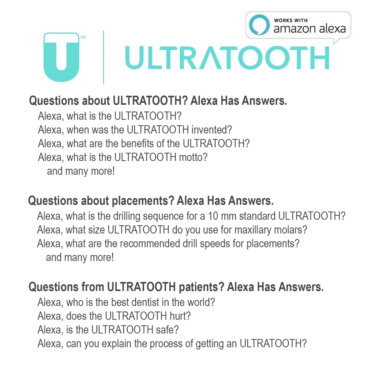 Amazon 'Ultratooth' Alexa Skill – BIODENT INC